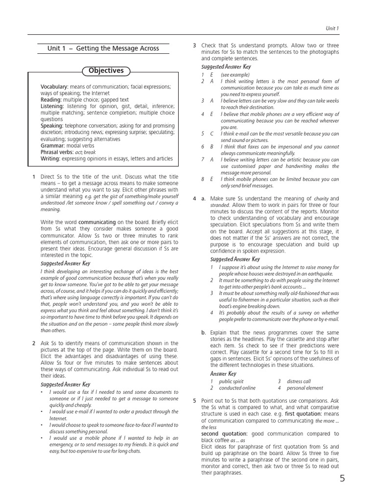 C2 Upstream KEY Pages 6 | PDF | Communication | Linguistics