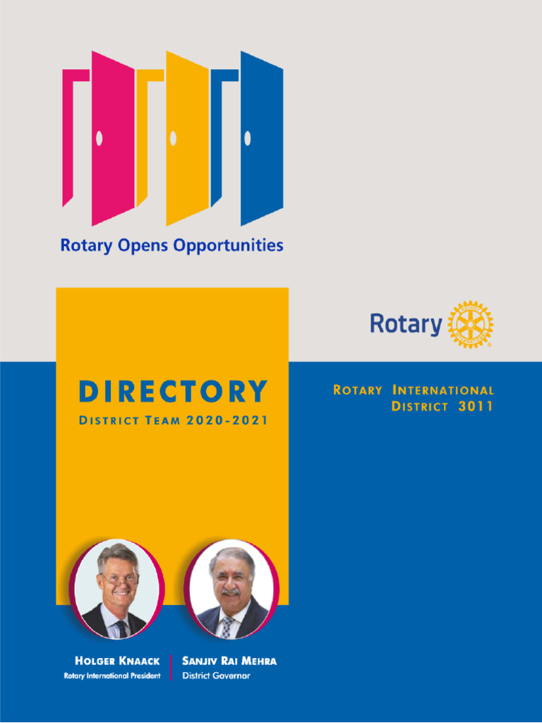 Rotary District 3011 Directory 2020-21 | PDF | Clubs And Societies