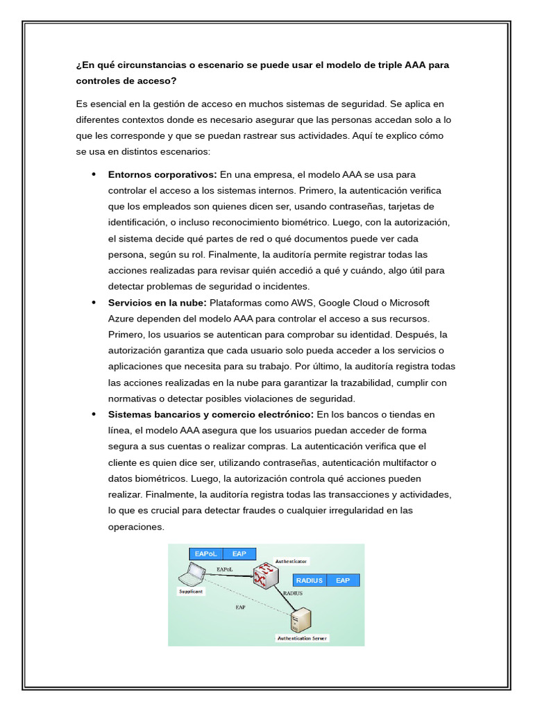 Semana 11 - Tema 01 Tarea - Modelo Triple AAA para Control de Acceso | PDF