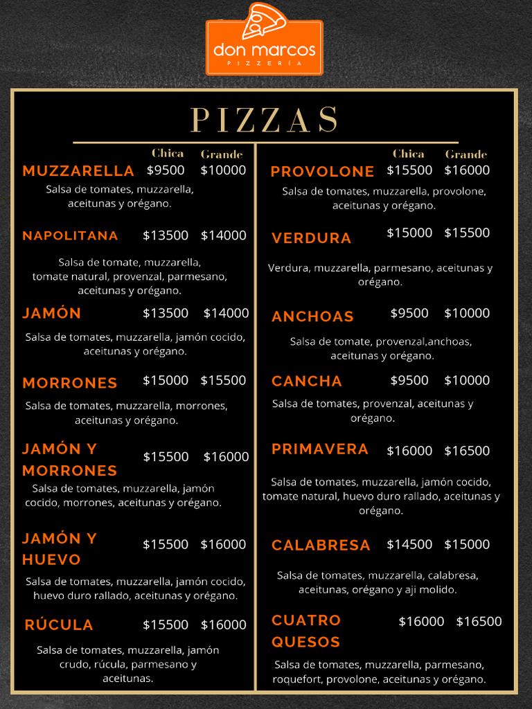 Pizza Menu & Prices | PDF