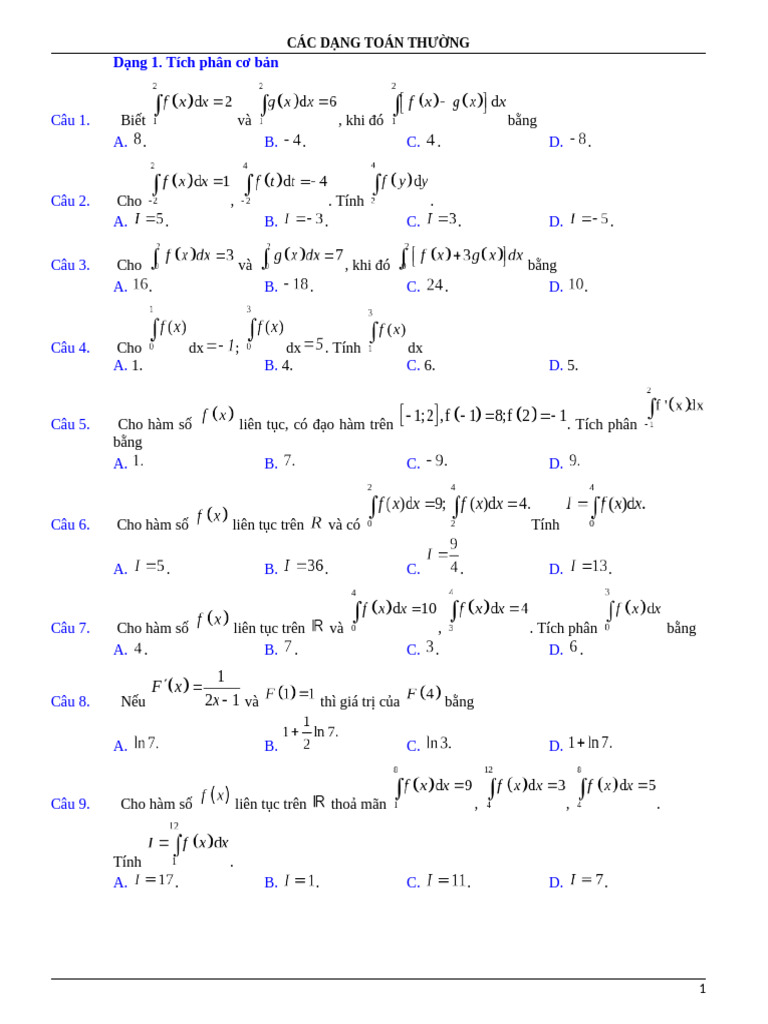 Tich Phan On Thi THPT QG 2020 | PDF