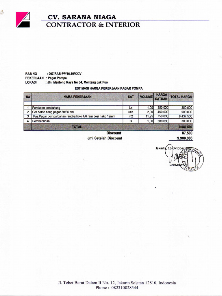 RAB Pagar Pompa | PDF