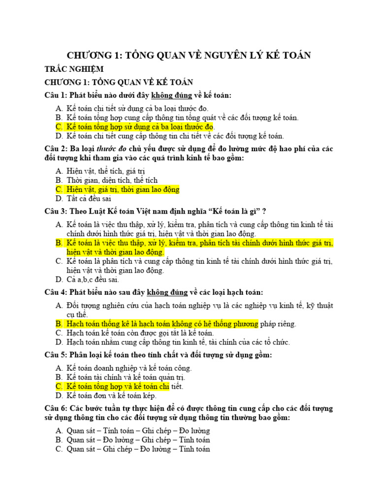 BT+TN Chương 1 | PDF