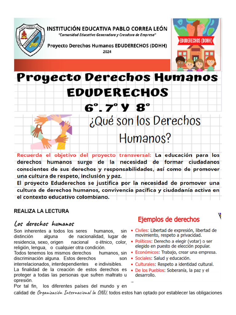 6,7 Y 8 Guia Proyecto Derechos Humanos | PDF