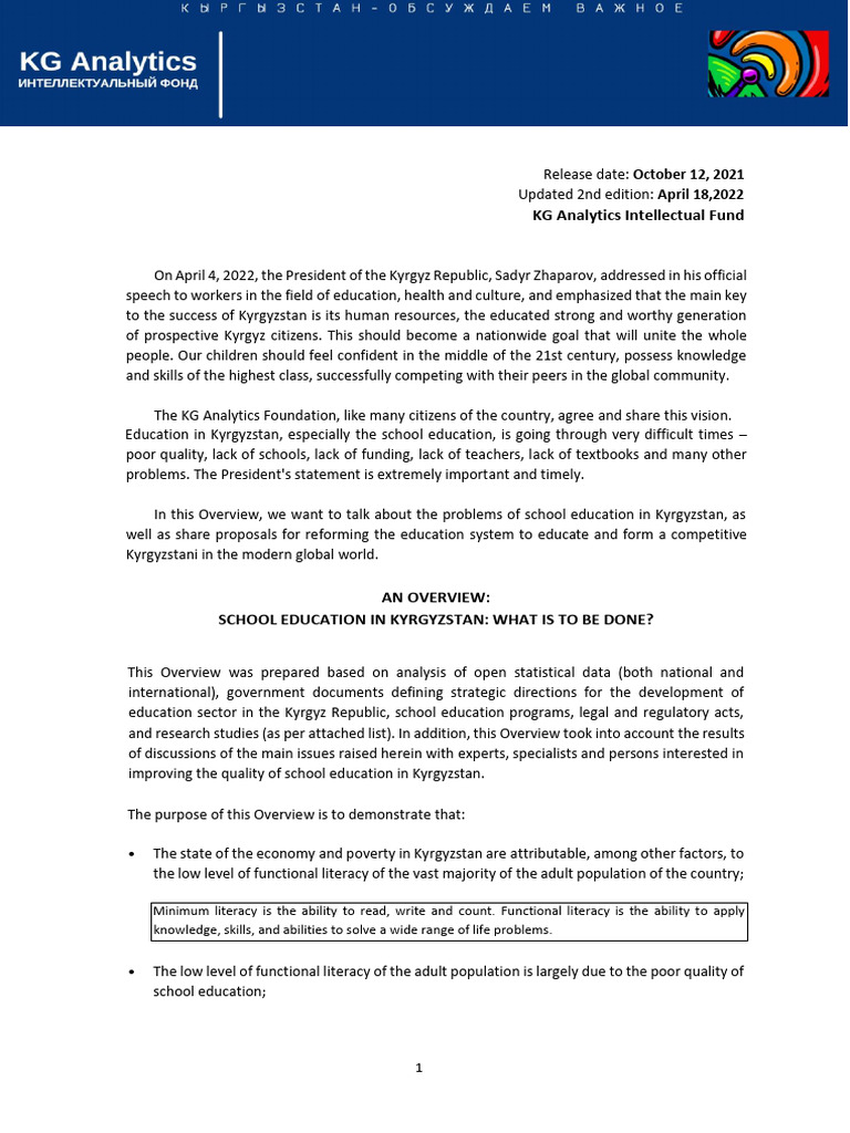 Analytics Overview-Of-Education-System | PDF | Teachers | Literacy