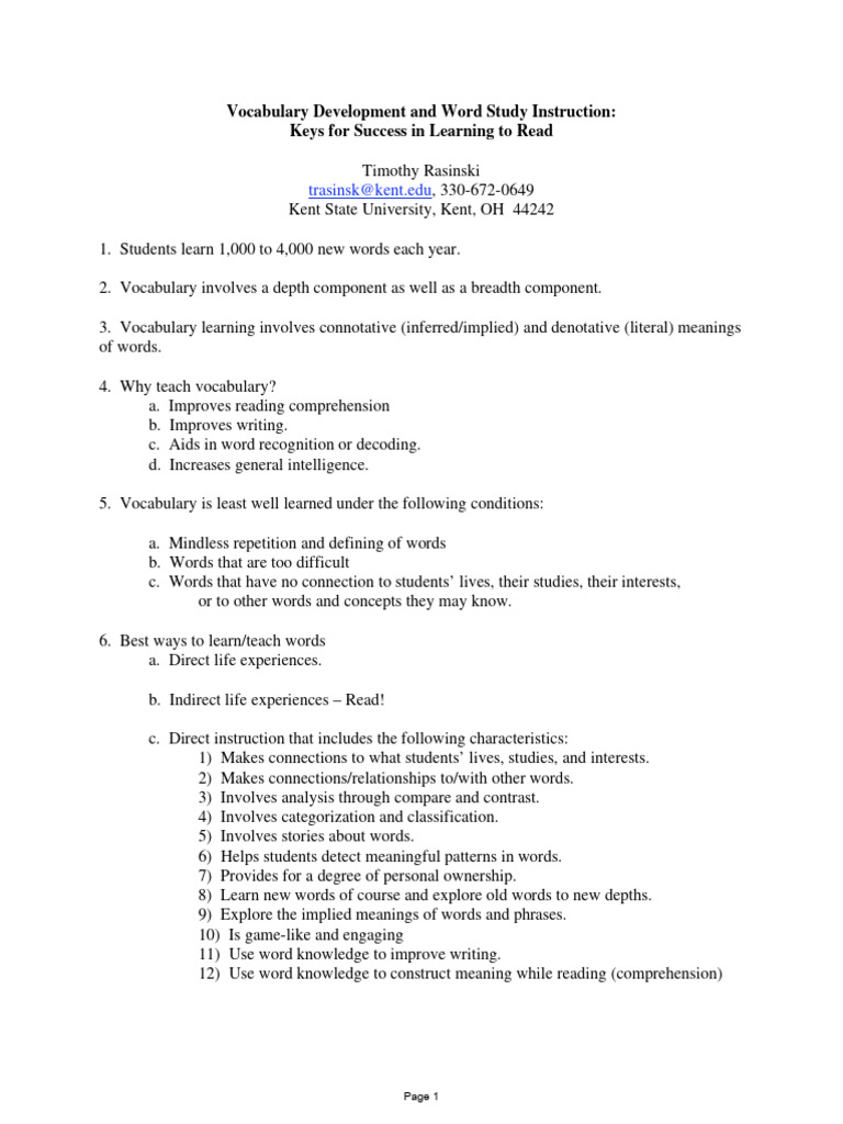 Vocabulary Insights for Educators | PDF | Word | Vocabulary