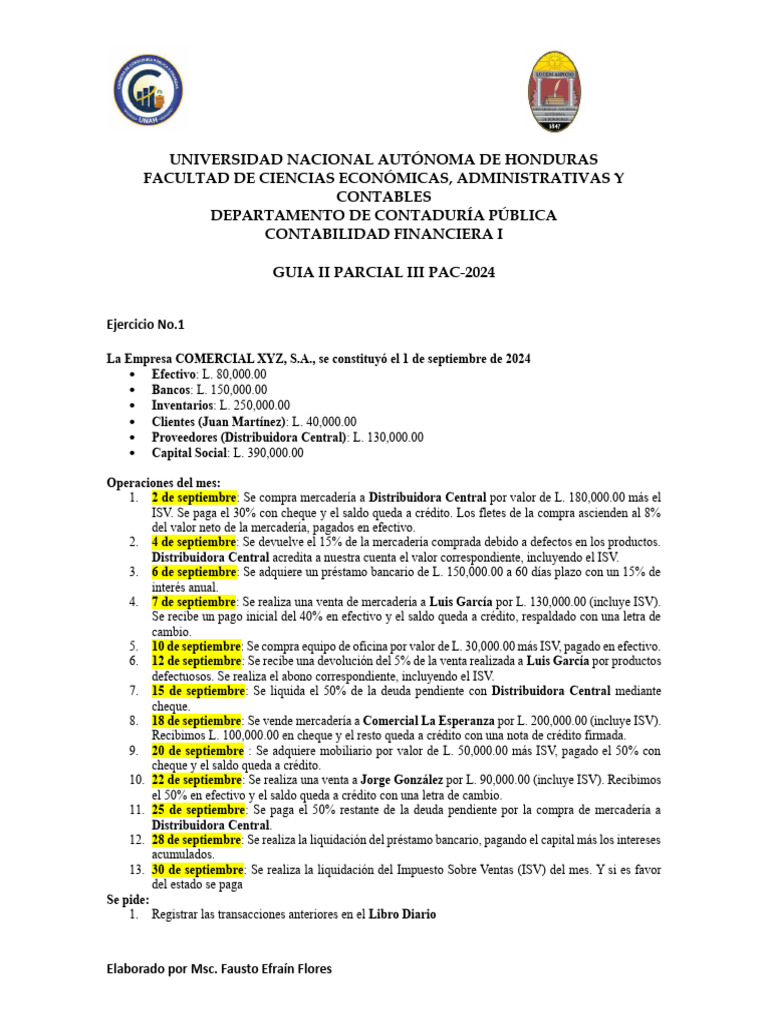 Guia Unificada II Parcial III PAC 2024 | PDF | Bancos | Contabilidad