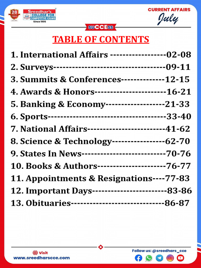 July Month Current Affairs Magazine 2024 English 240820 121700 | PDF ...