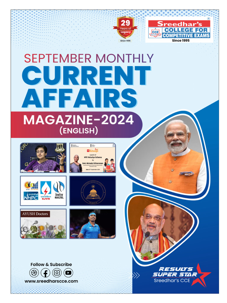 September Month Current Affairs Magazine (English) | PDF