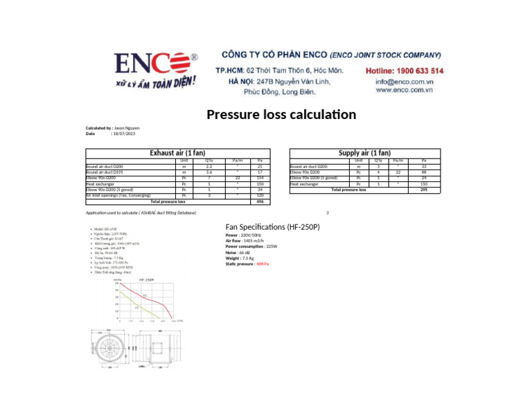 Pressure Loss Calculation for Air Ducts | PDF