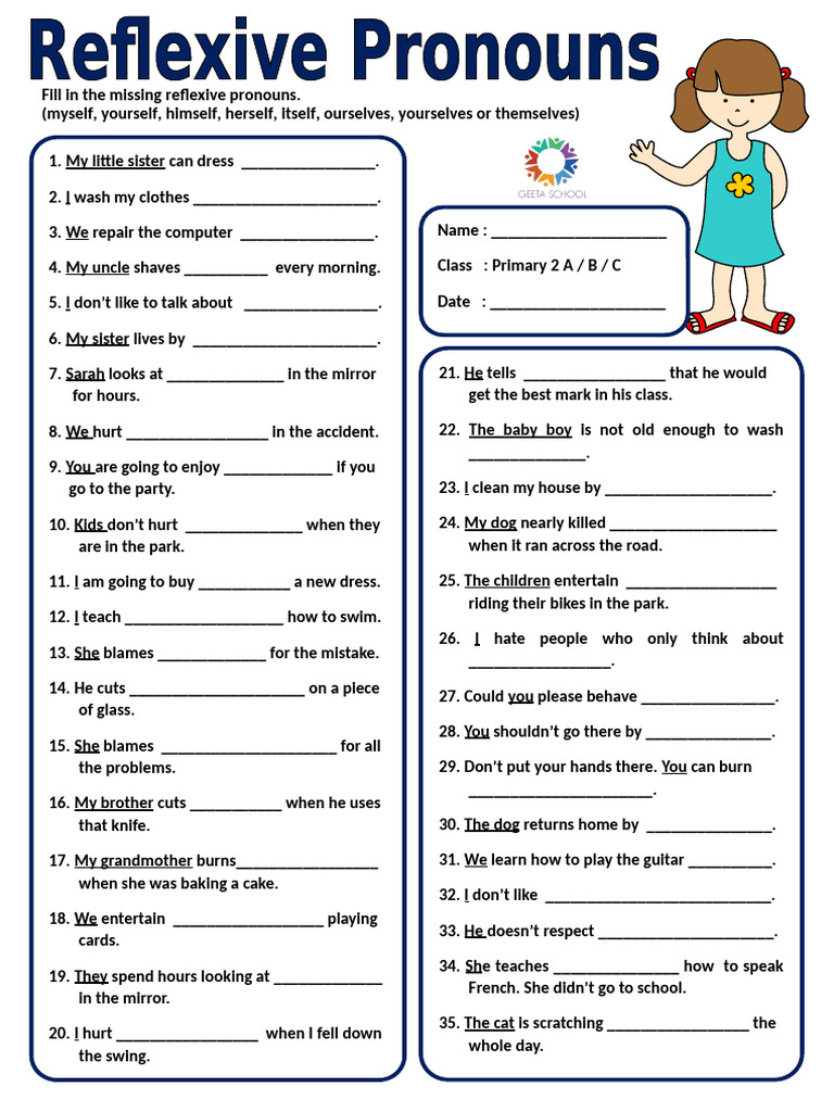 Reflexive Pronouns Fun Activities Games - 48631 | PDF
