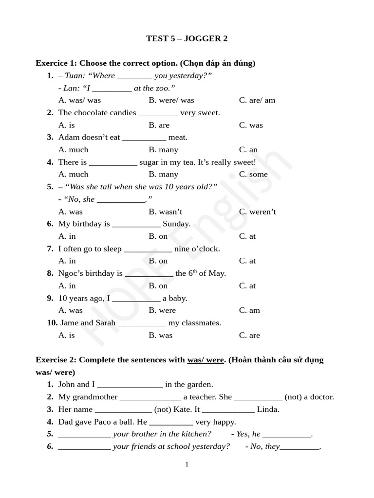 TEST 5 - Jogger 2 | PDF | Language Arts & Discipline
