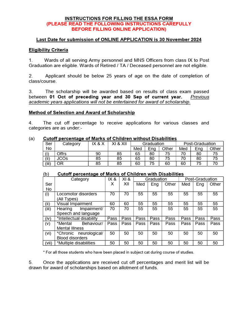 ESSA Scholarship Application Guide | PDF