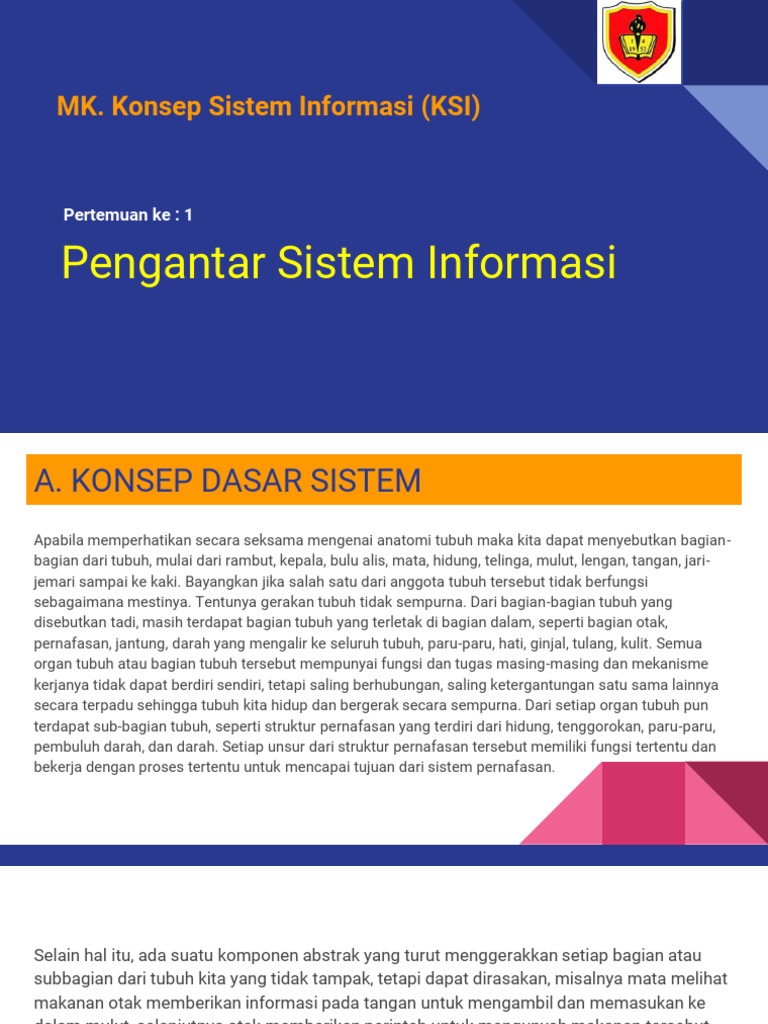 (KSI-01) - Pengantar Sistem Informasi | PDF