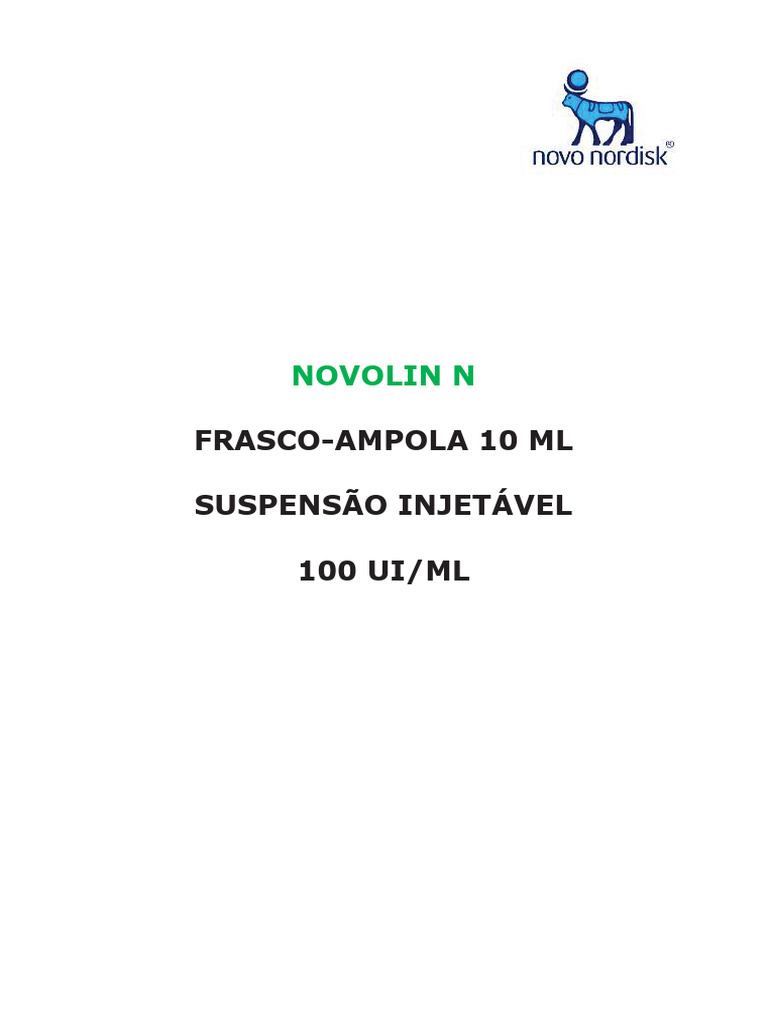 Novolin N Frasco Bula Paciente | PDF | Diabetes | Hipoglicemia