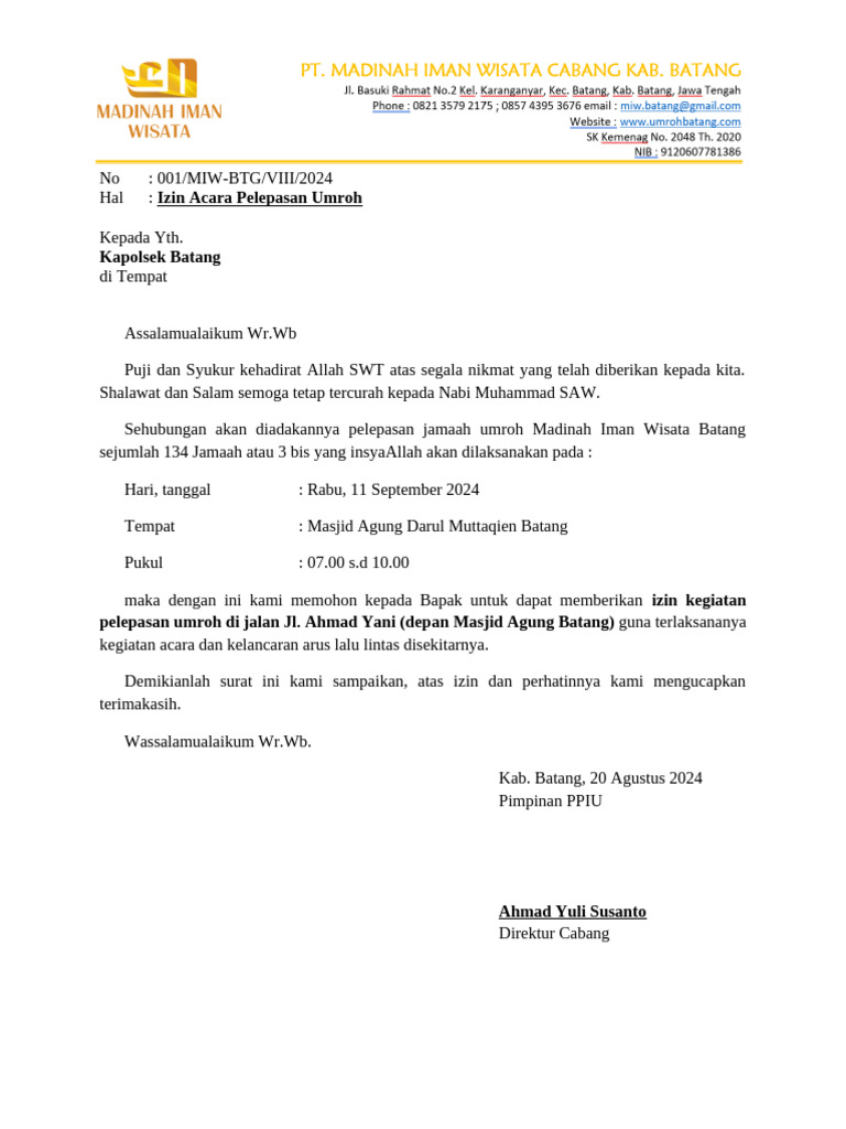 Surat Izin Dishub Parkir Bis | PDF