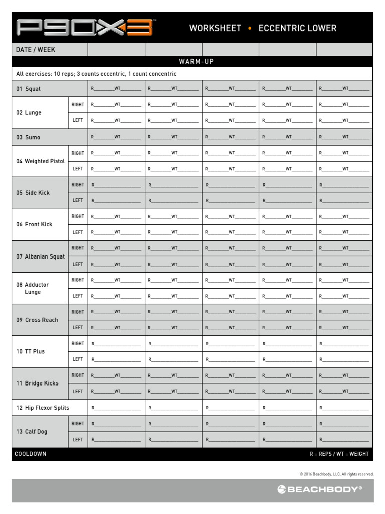 X3_Worksheet | PDF | Physical Exercise | Weight Training