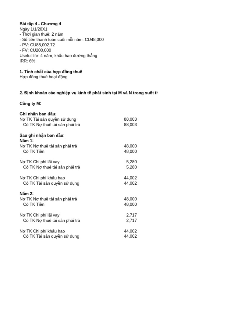 Bài tập 4 - KTTC3 | PDF