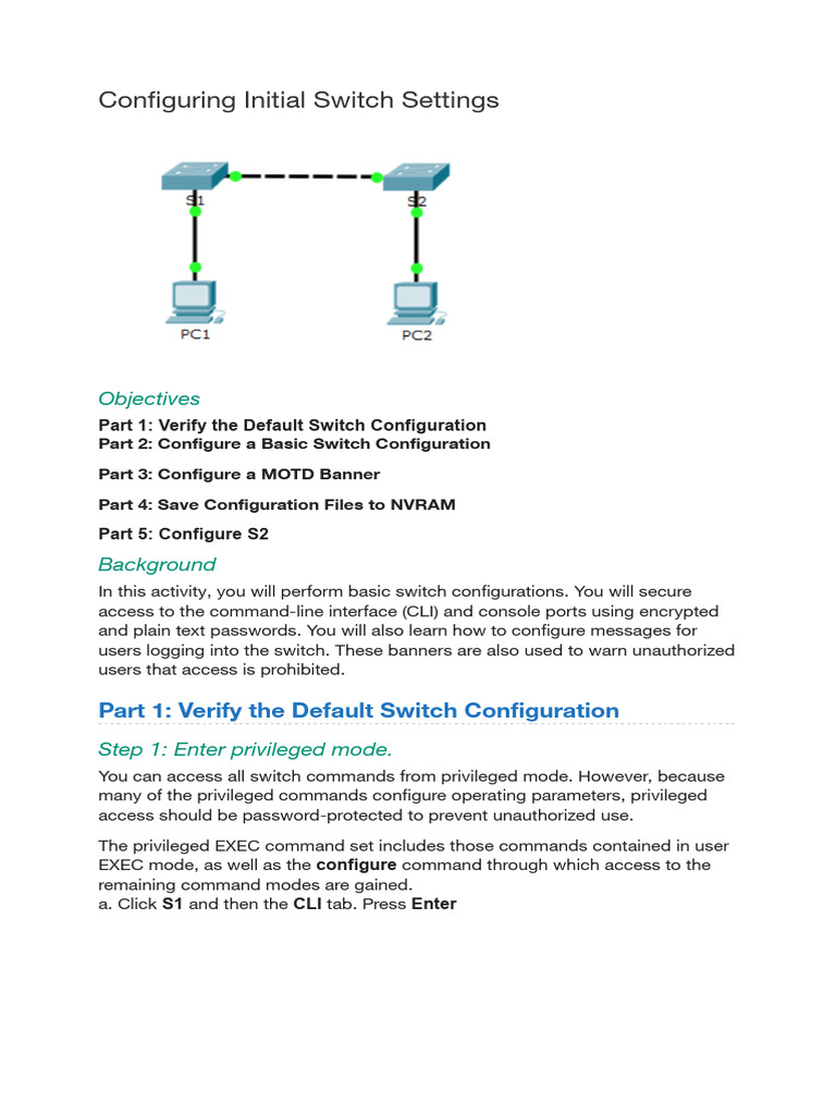 Asis, Jonah Francis, R. - Configuring Initial Switch Settings | PDF | Command Line Interface ...