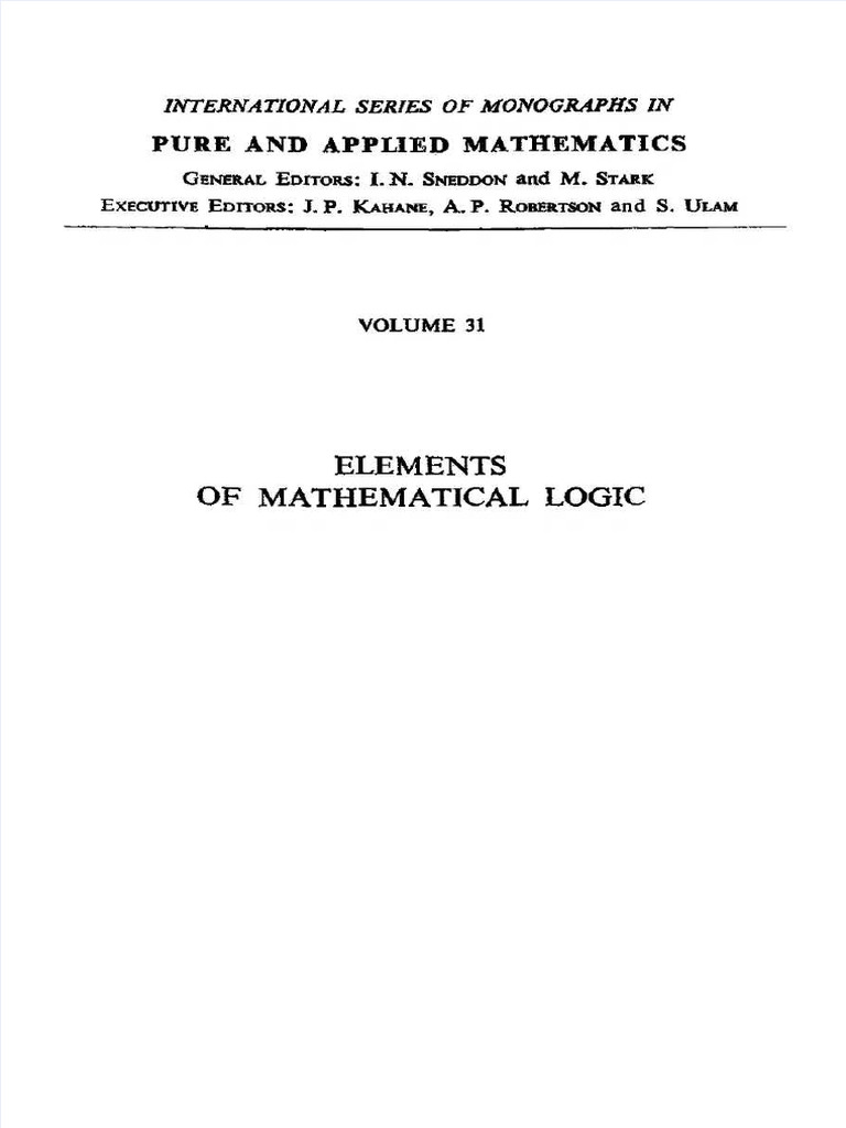 Jan Lukasiewicz Elements of Mathematical Logic | PDF | Mathematical Logic | Formalism (Deductive)