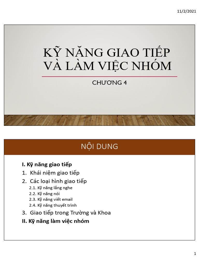 Slides Chuong 4 - Ky Nang Giao Tiep Va Lam Viec Nhom | PDF