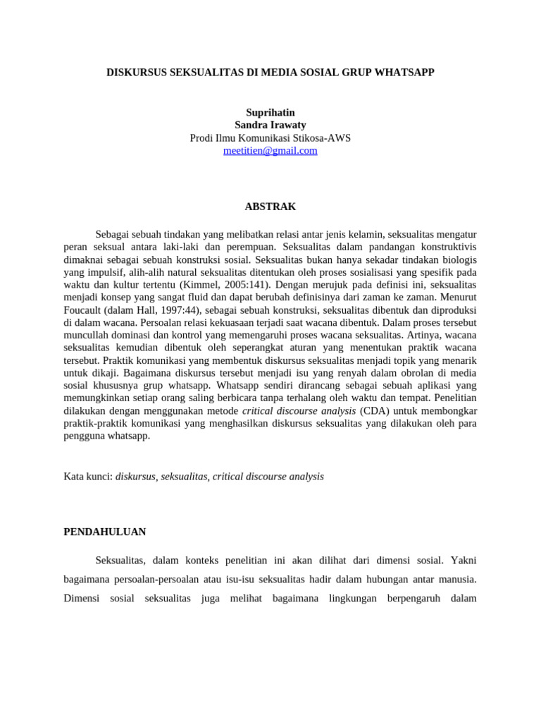 Diskursus Seksualitas Di Media Sosial Wa | PDF | Politik