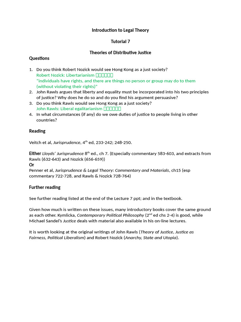 Distributive Justice Theories Explained | PDF