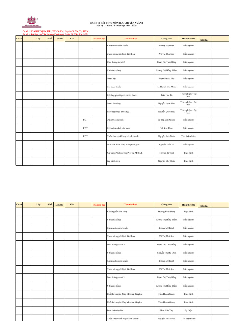Chuyen Nganh Khoa 16 HK1 2024 2025 | PDF