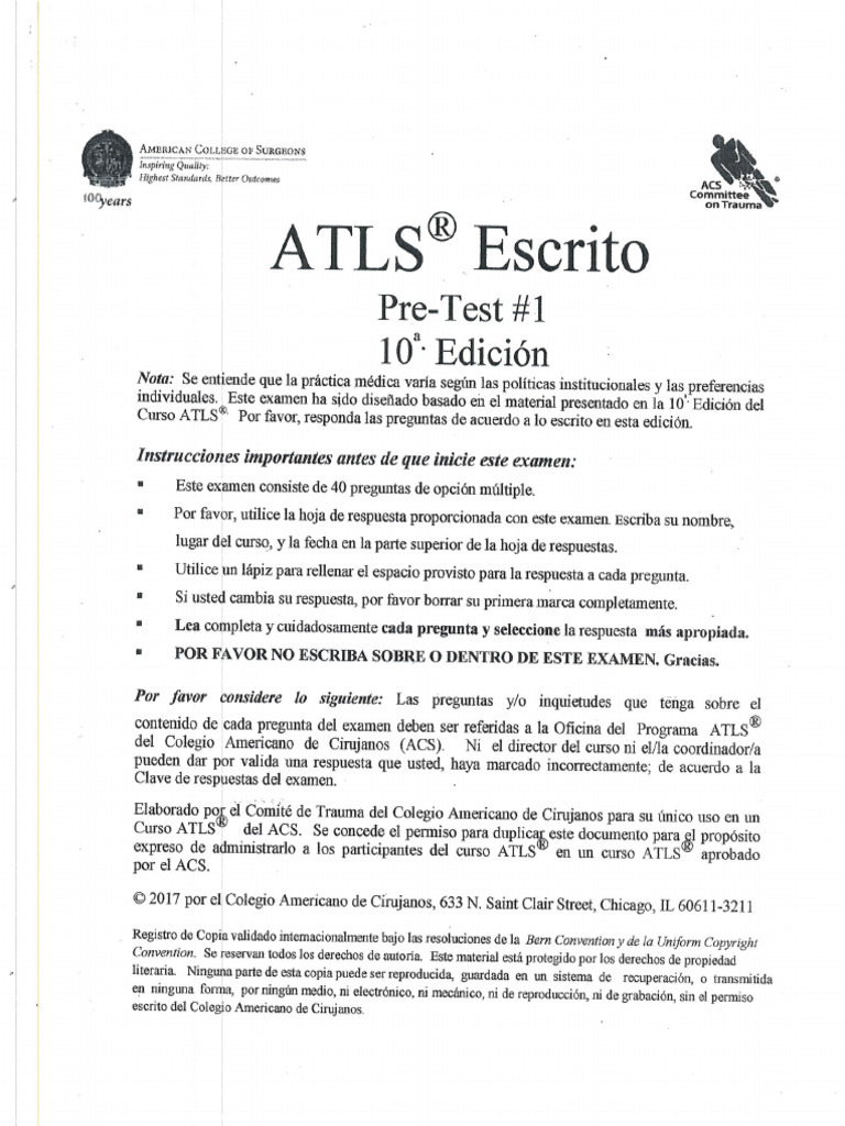 Examen ATLS 2021 | PDF