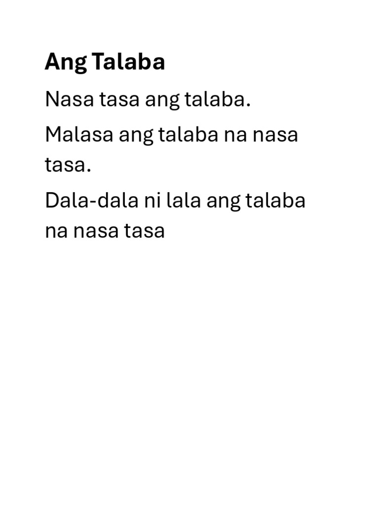Grade 1 Ang Talaba | PDF
