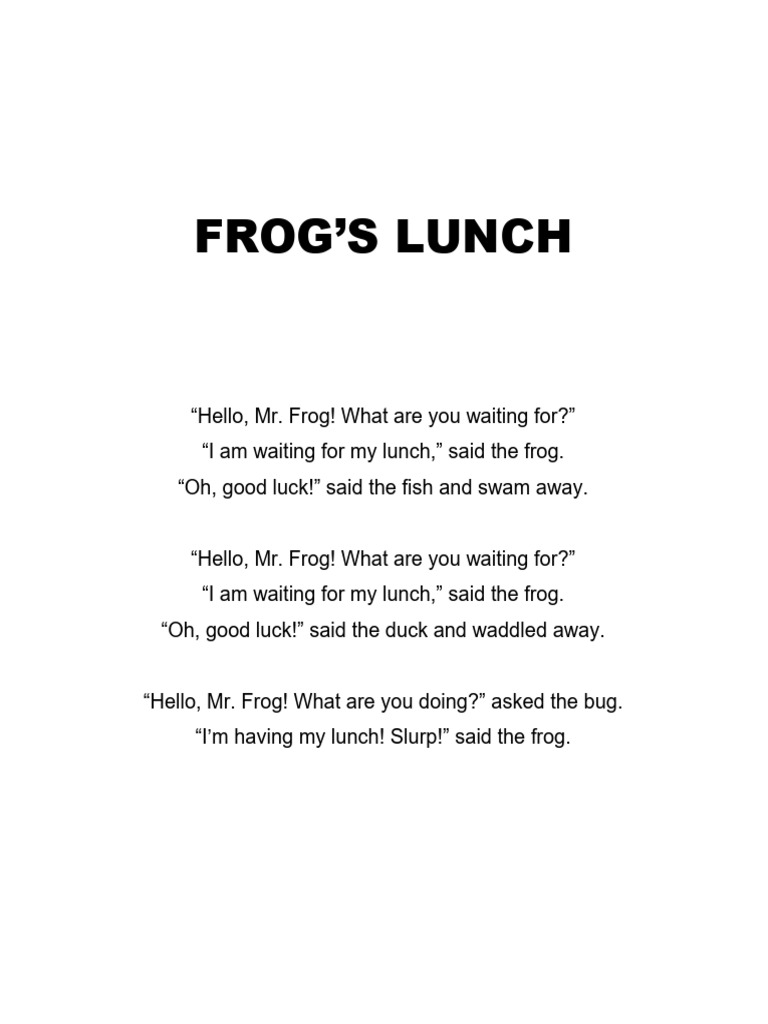 g5 Frogs Lunch | PDF
