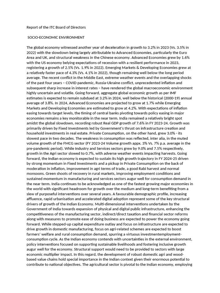 Global Economic Trends & India's Growth 2023 | PDF | Agriculture ...