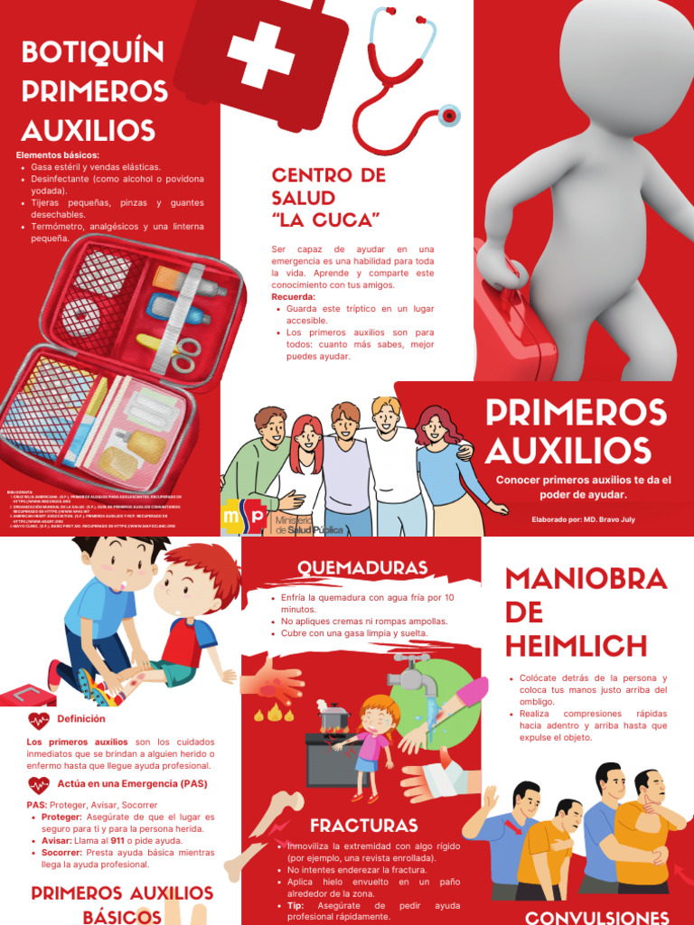 Primeros Auxilios Triptico | PDF | Primeros auxilios | Servicios médicos de emergencia