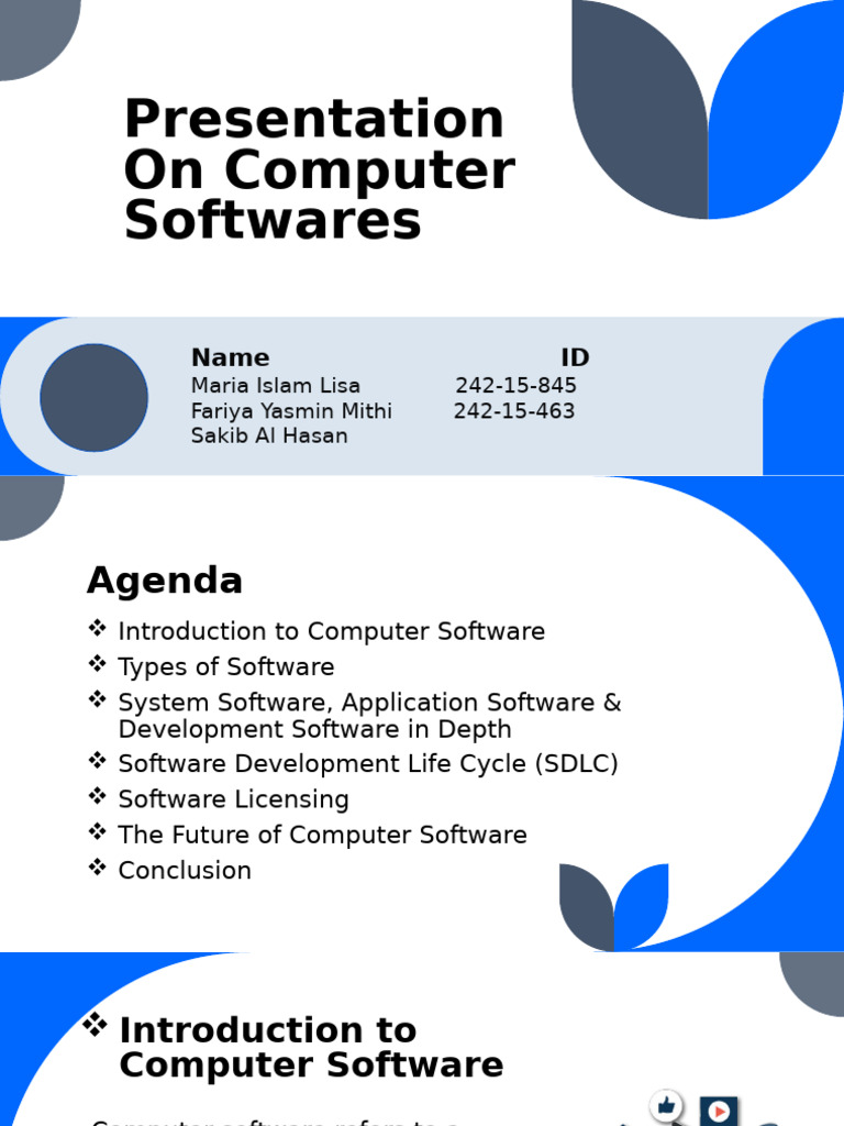 Presentation On Computer Software | PDF | Software | Application Software