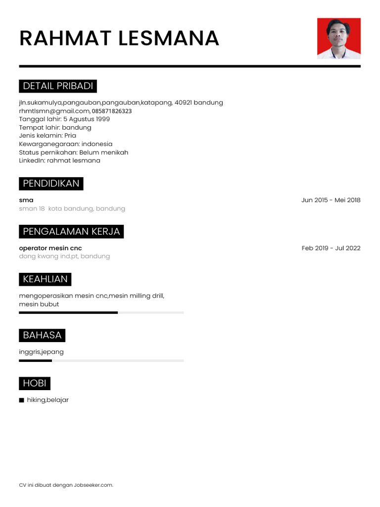 CV - Rahmat Lesmana | PDF