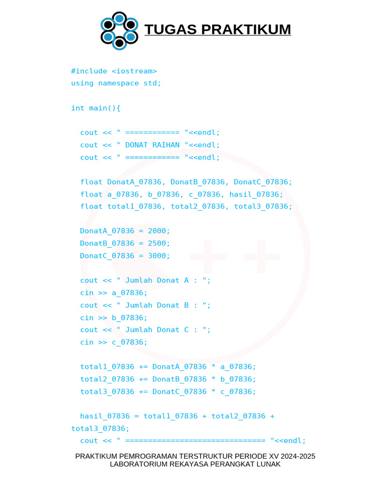 Source Code Tugas Praktikum | PDF | Computers