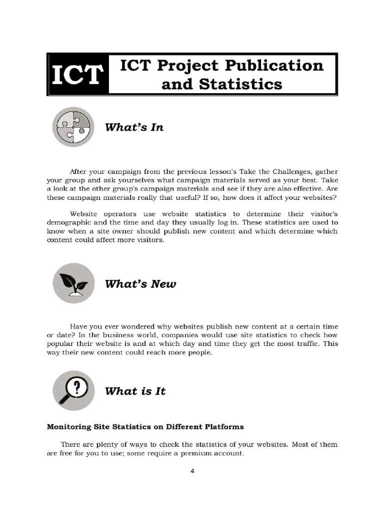 ICT Project Publication and Statistics | PDF