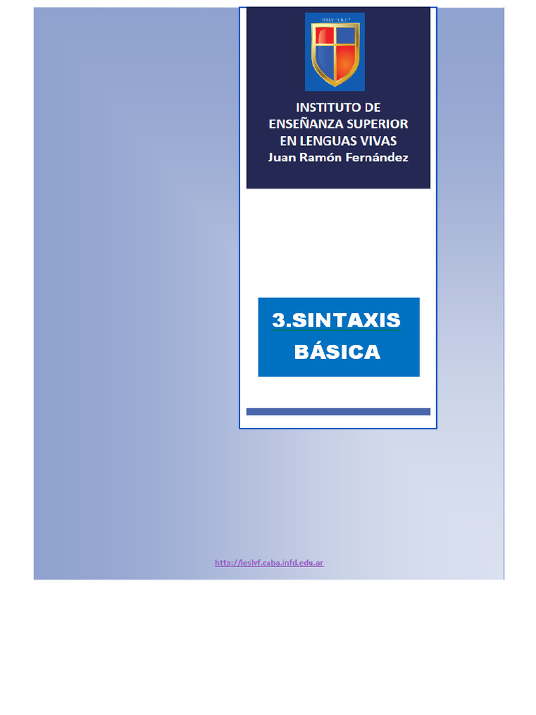 SINTAXIS BASICA Cuadernillo Curso de Nivelacion y Examen de Aptitud en Lengua Castellana 2021 ...