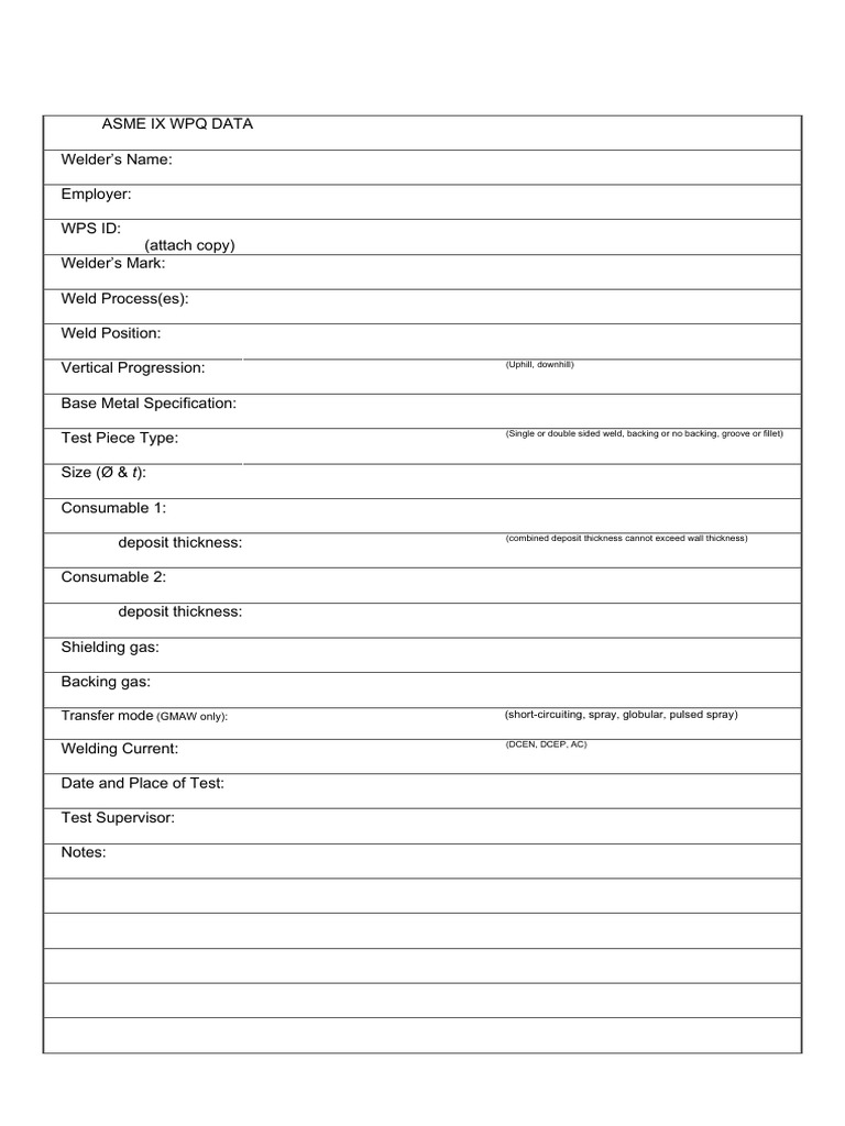 Asme WPQ Data 2021 | PDF