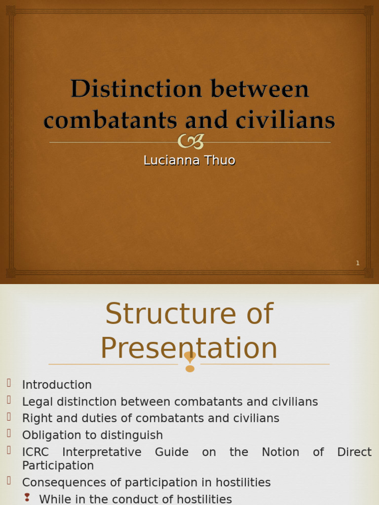 Combatants vs. Civilians in IHL | PDF | International Humanitarian Law ...