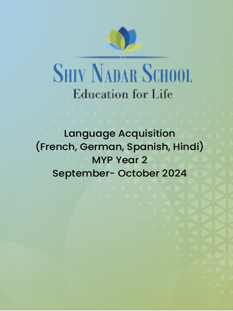 MYP 2 Unit Letter 1 - All Language Acquisition | PDF | Vocabulary | Grammar