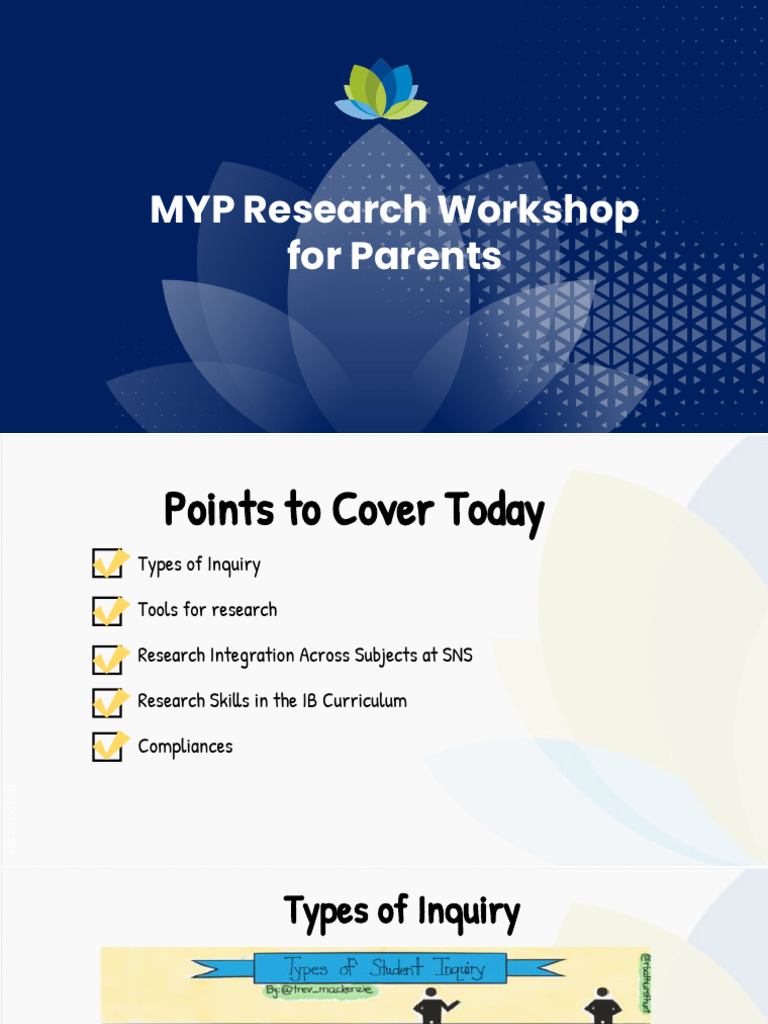 Research Workshop For MYP Parents | PDF | Cognition