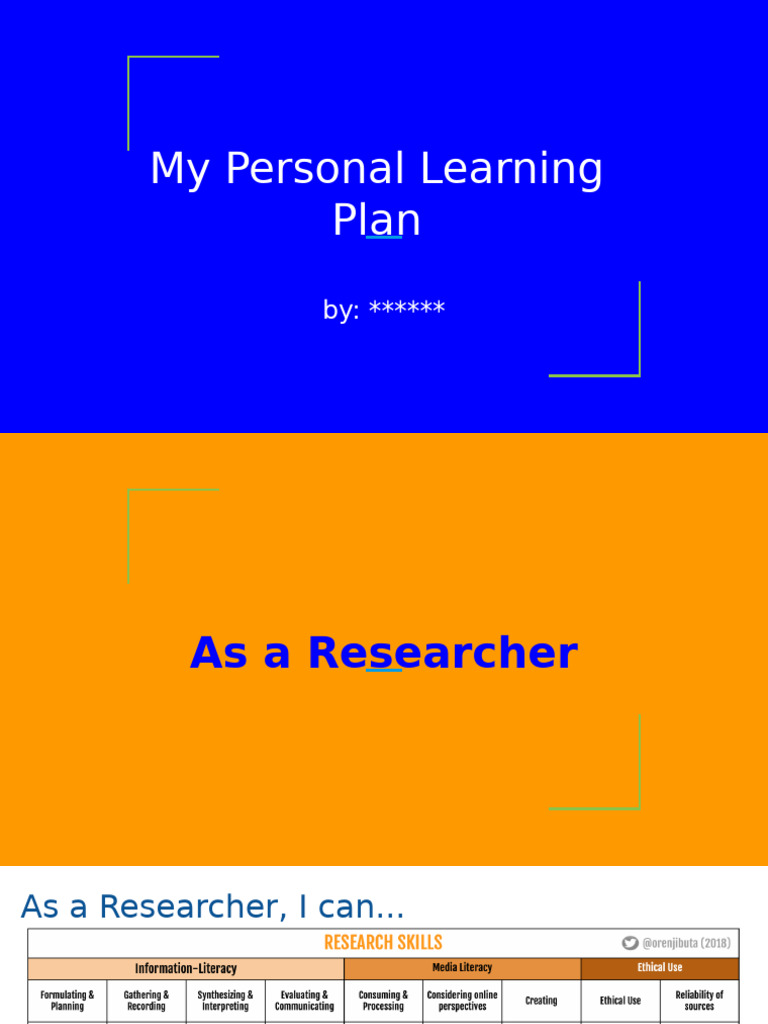 My Personal Learning Plan | PDF | Information | Knowledge
