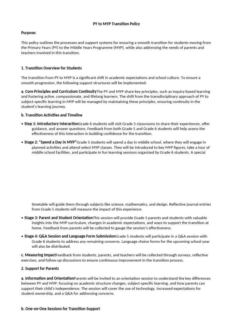 Transition Booklet | PDF | Curriculum | Teachers