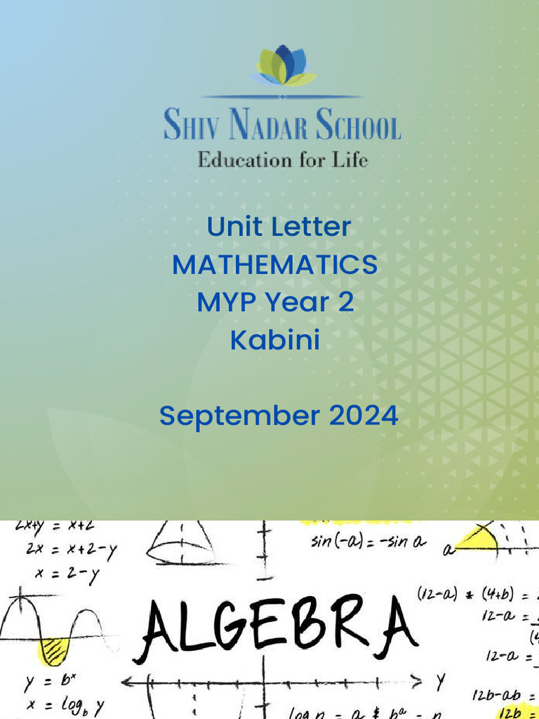 Unit Letter - Algebra - Mathematics | PDF | Algebra | Mathematics