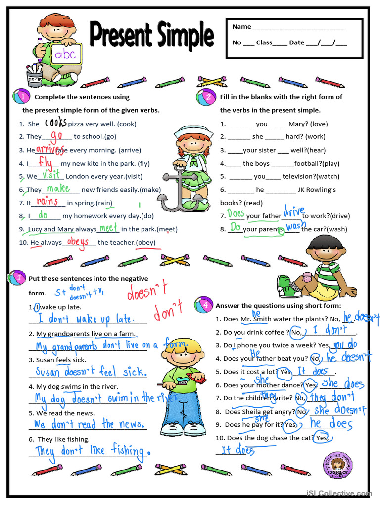 Present Simple 2 | PDF | Language Arts & Discipline | Self-Improvement