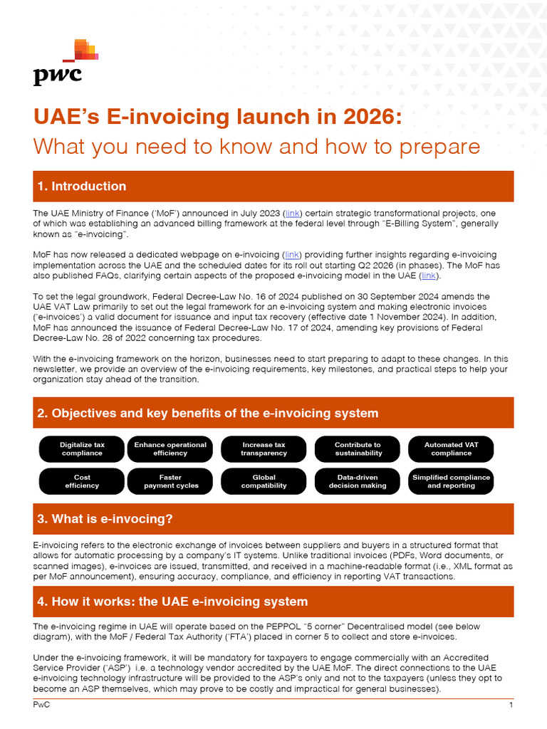 UAE’s E-Invoicing | PDF | Invoice | Value Added Tax