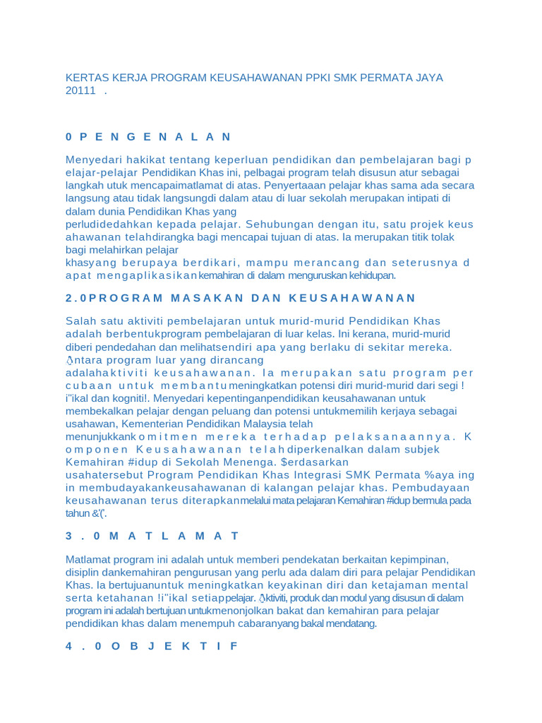 Program Keusahawanan PPKI SMK Permata | PDF