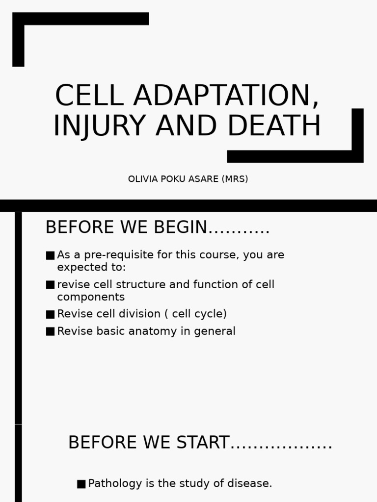 Cell Adaptation, Injury and Death | PDF | Apoptosis | Necrosis