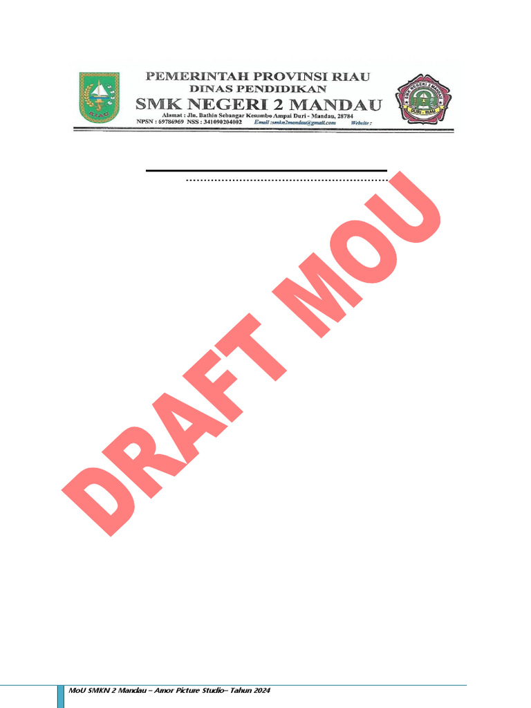 DRAFT PROGRAM KERJA SAMA (Amor Picture Studio) | PDF | Bisnis